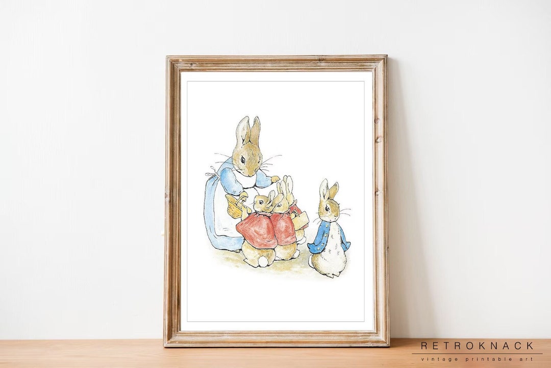 Peter Rabbit Sisters & Mom | Beatrix Potter Prints | Nursery Decor ...