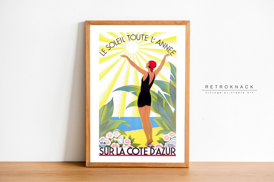 France Poster, Printable Summer Wall Art | French Riviera Print | Art ...