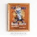 BABE RUTH Poster | Baseball Wall Art, Printable | Retro Movie Posters ...