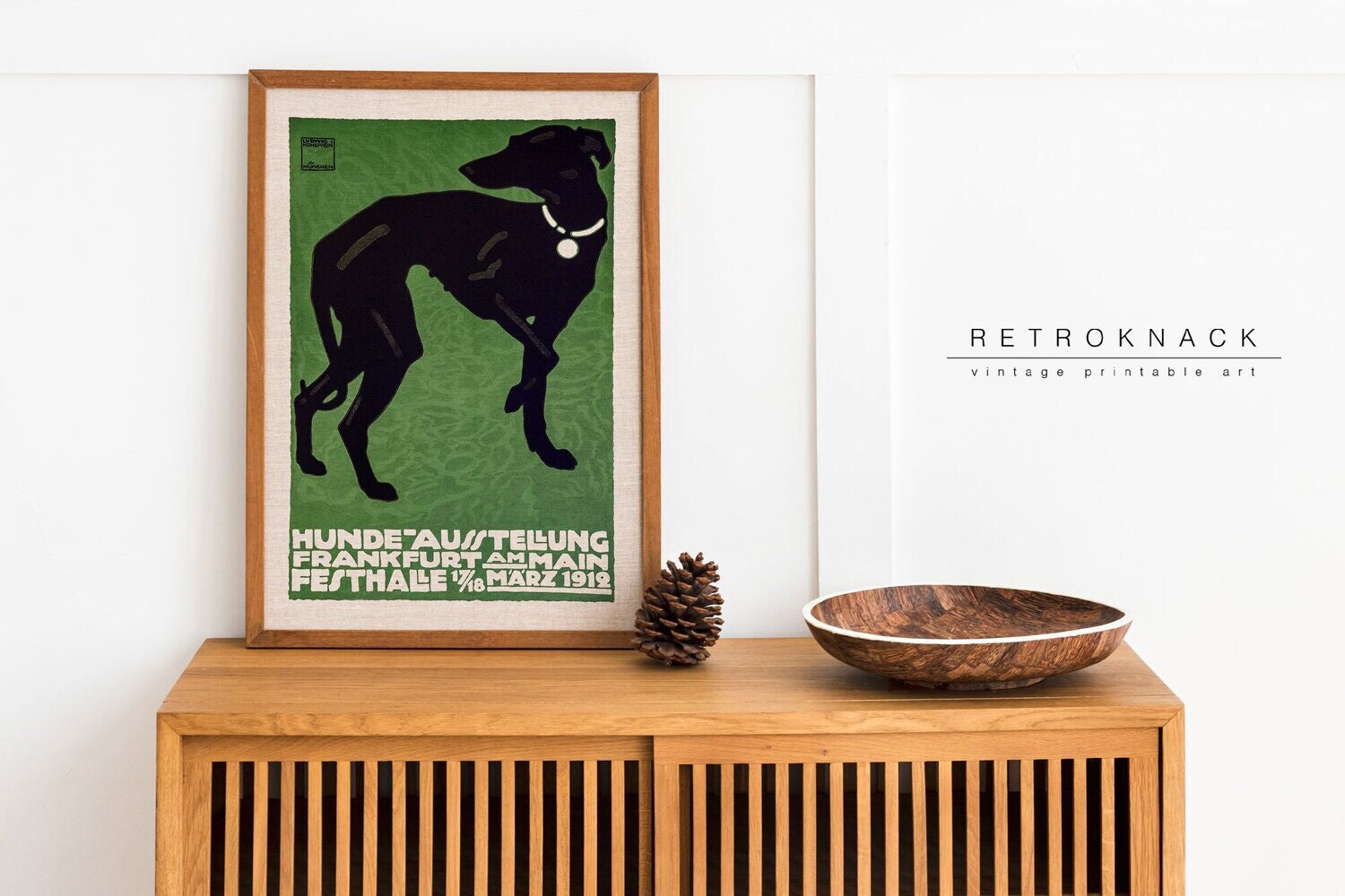 Black Greyhound Dog Poster | Printable Wall Art German Avant Garde ...