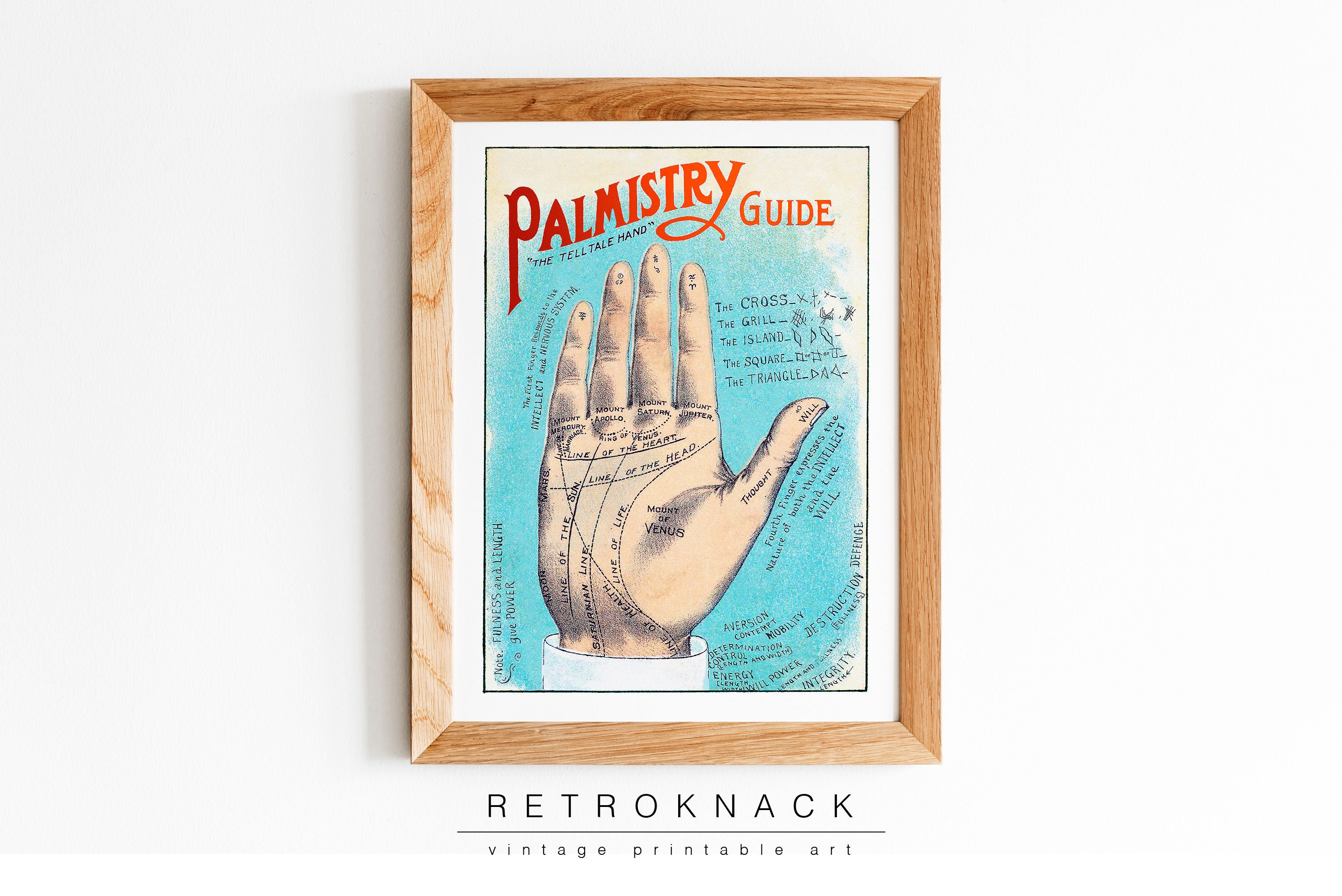 PALMISTRY HAND | Printable Wall Art | Palmistry Print | Hand Reading ...