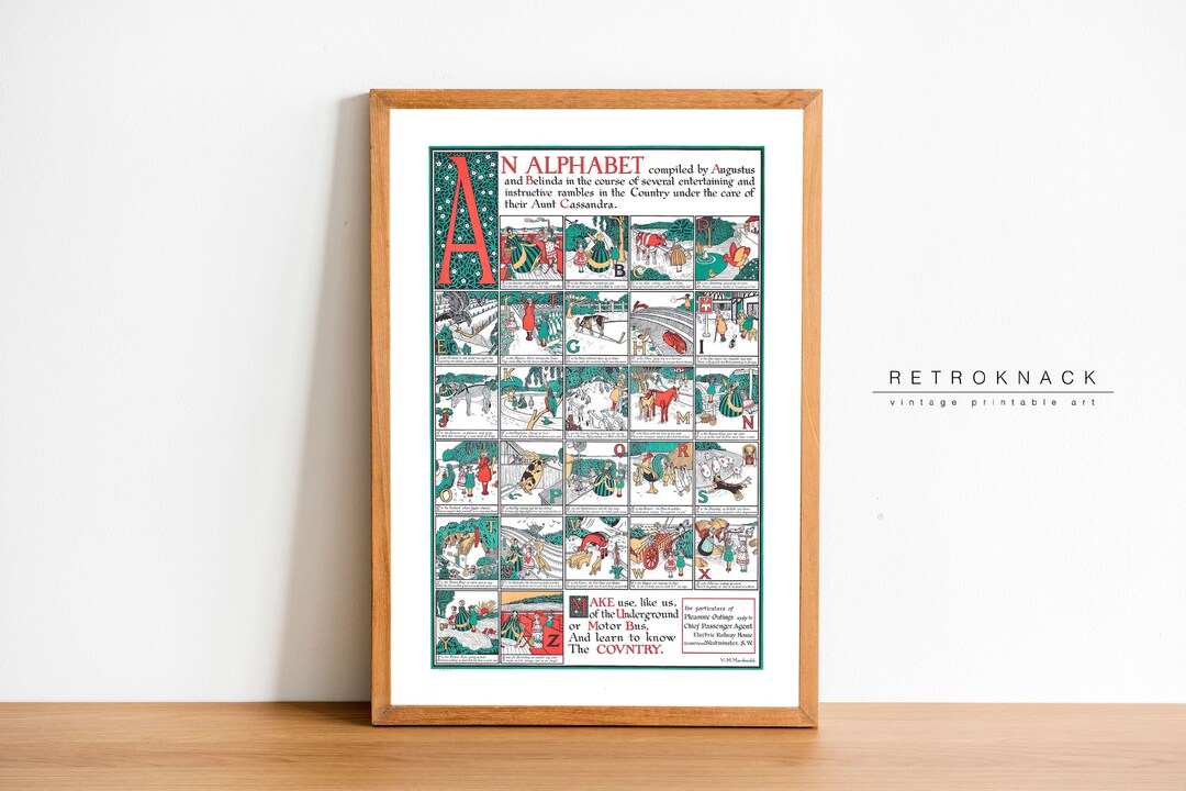 Christmas Alphabet Poster | Printable Wall Art, London Underground ...