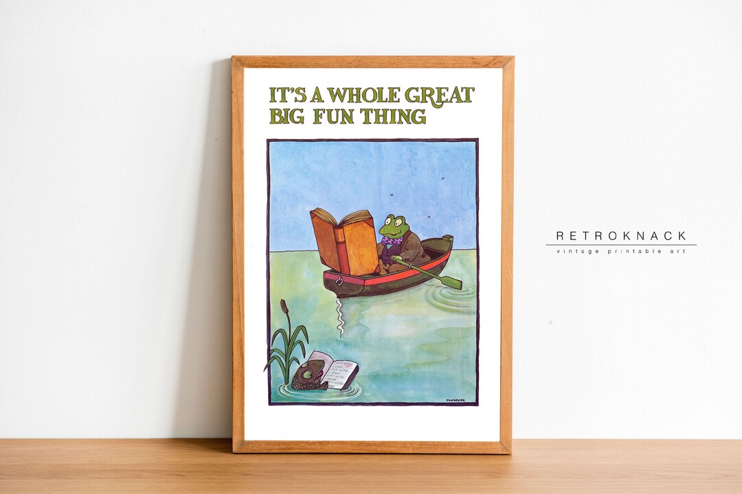 Frog Reading | Printable Wall Art | Anthropomorphic Art, Frogs ...