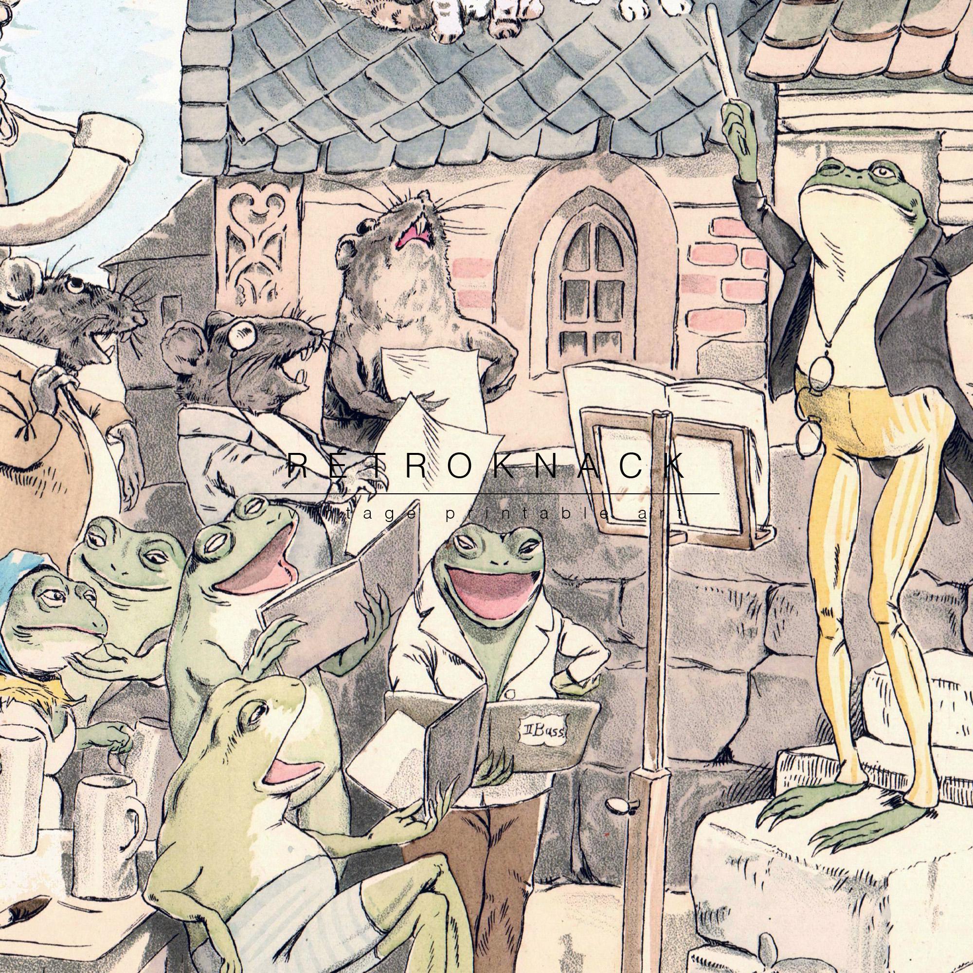 Victorian Frogs' Orchestra Art Print | Printable Wall Art | Animal Art ...