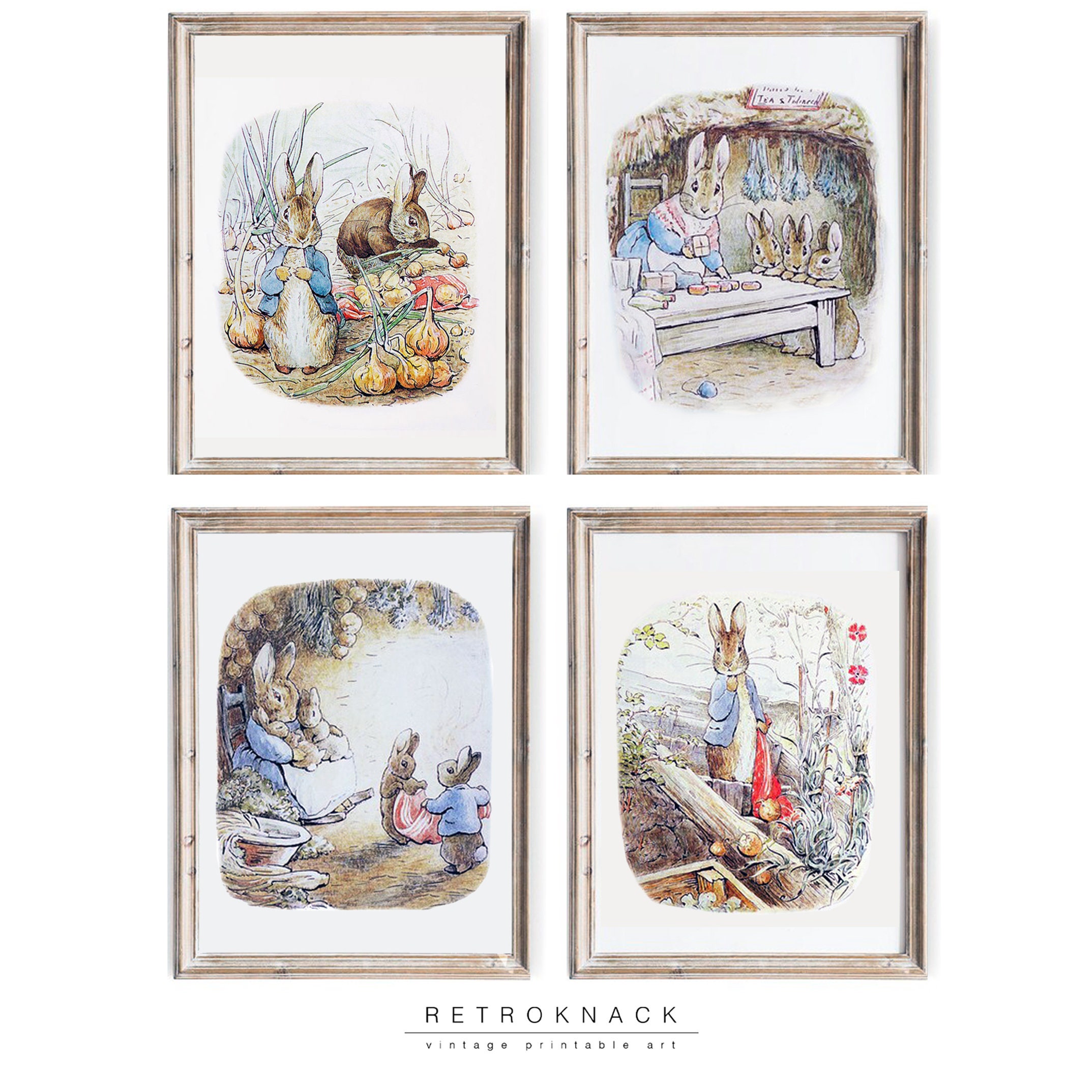 4 Beatrix Potter Prints | Printable Gallery Wall Art Set for Nursery ...