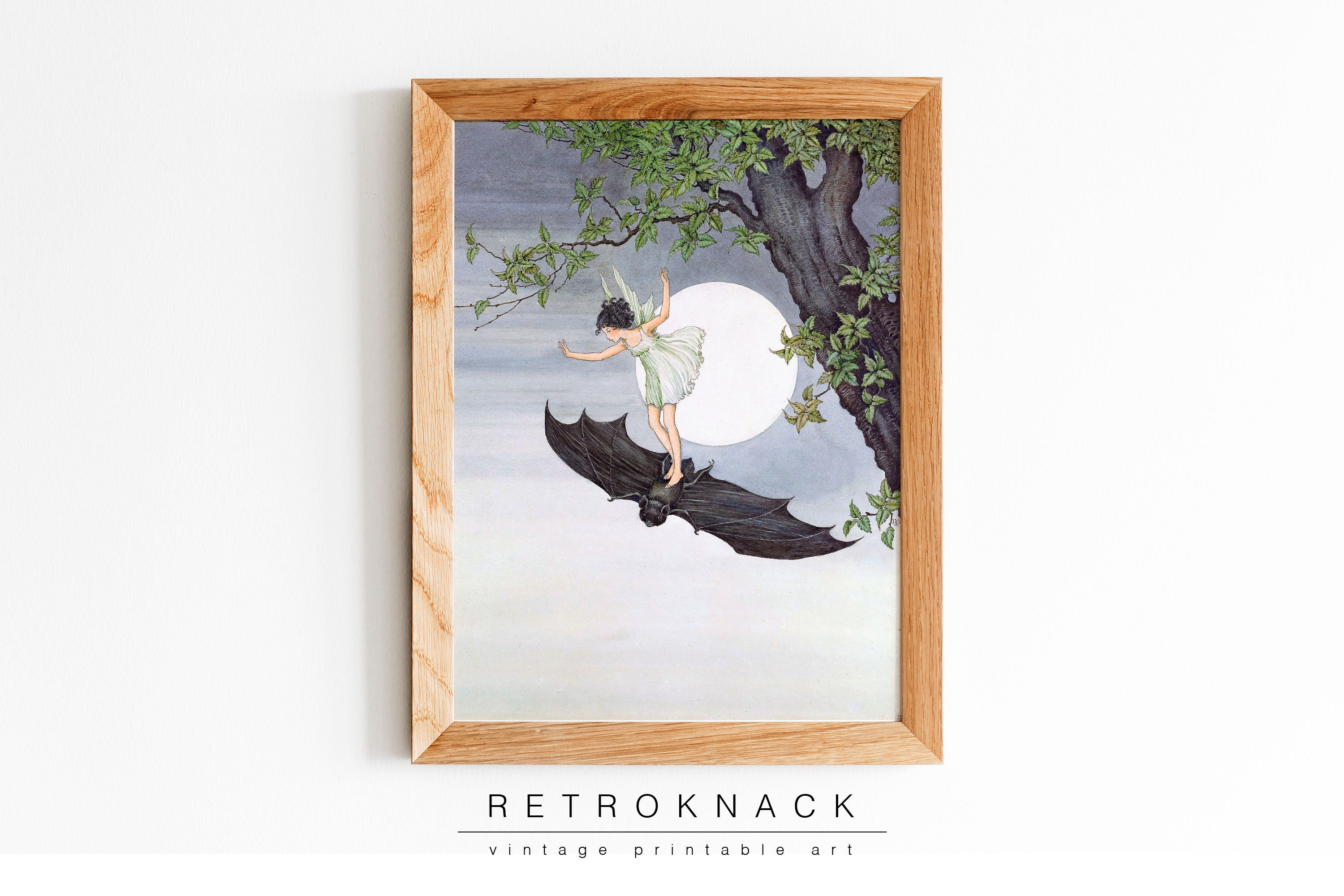 FAIRY, BAT & Full MOON Printable Wall Art Ida Rentoul's Print Digital ...