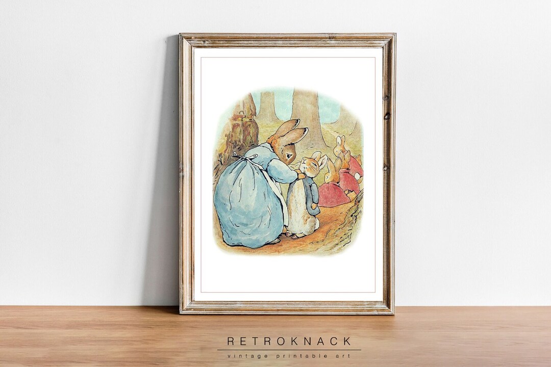 Beatrix Potter Print | Printable Wall Art Peter Rabbit & Mom | Woodland ...