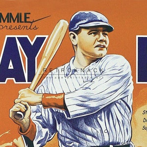 BABE RUTH Poster | Baseball Wall Art, Printable | Retro Movie Posters ...