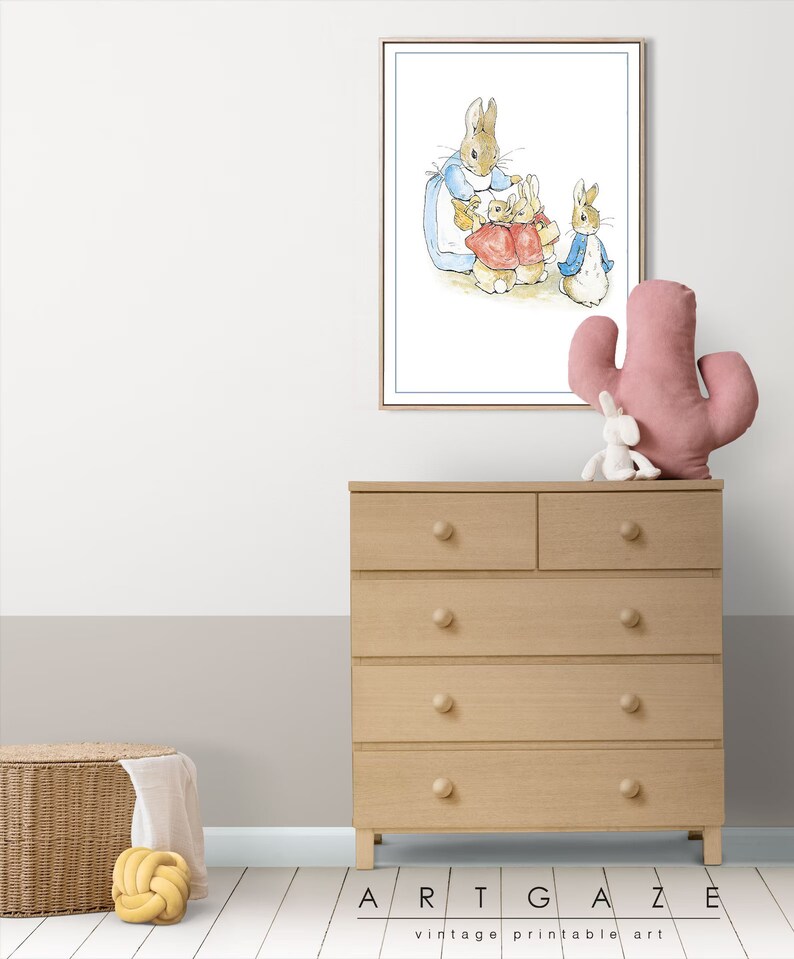 Peter Rabbit Sisters & Mom | Beatrix Potter Prints | Nursery Decor ...