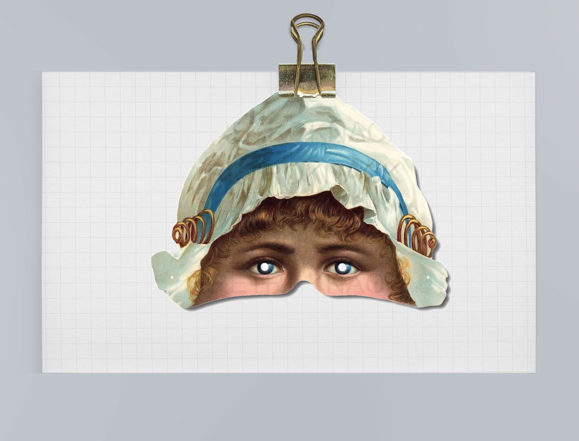Printable Half Mask Victorian Dutch Girl | Costume Party Supply Half ...