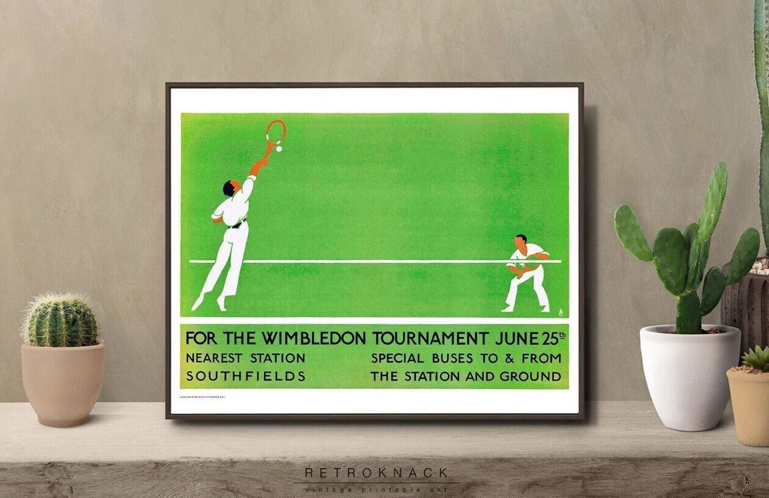 TENNIS POSTER Wimbledon Printable Wall Art 20s Aesthetic Room Decor ...