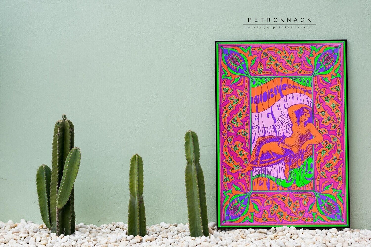 Music Poster 60s Psychedelic Art | Printable Wall Art Retro | Boho Wall ...