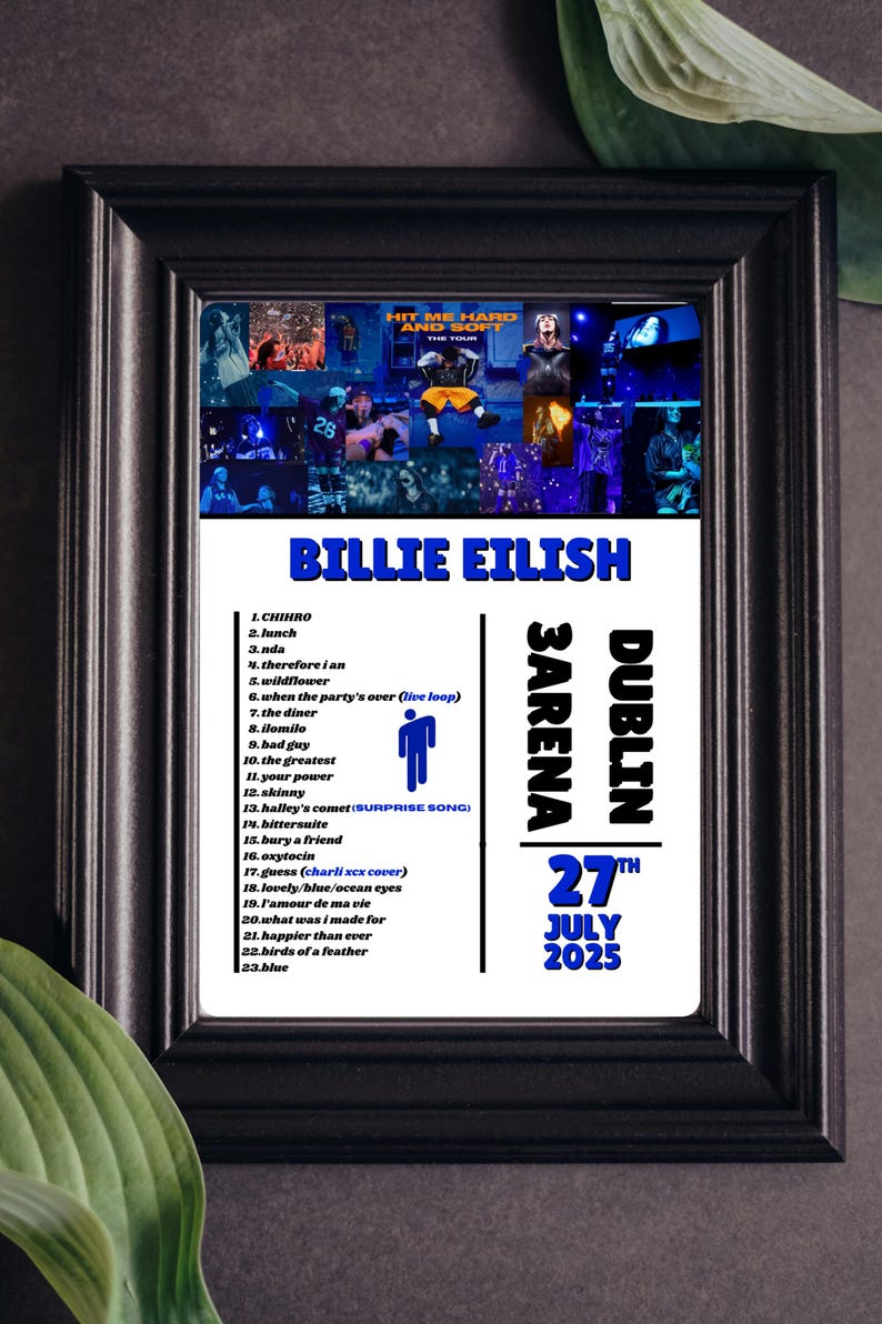 Billie Eilish : Hit Me Hard and Soft Tour Memory Print - Etsy