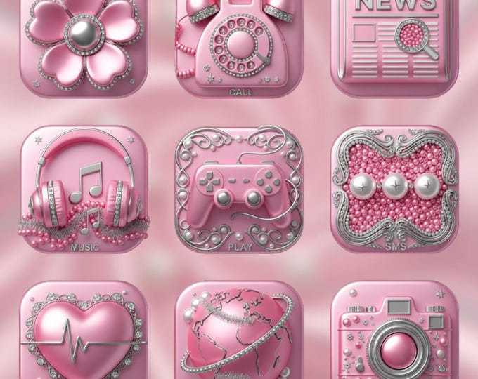 Pretty Pearl Pink Icons – 220+ Pinky Gloss App Icons With Matching ...