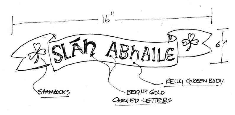 Custom Carved Slan Abhaile Sign | Etsy
