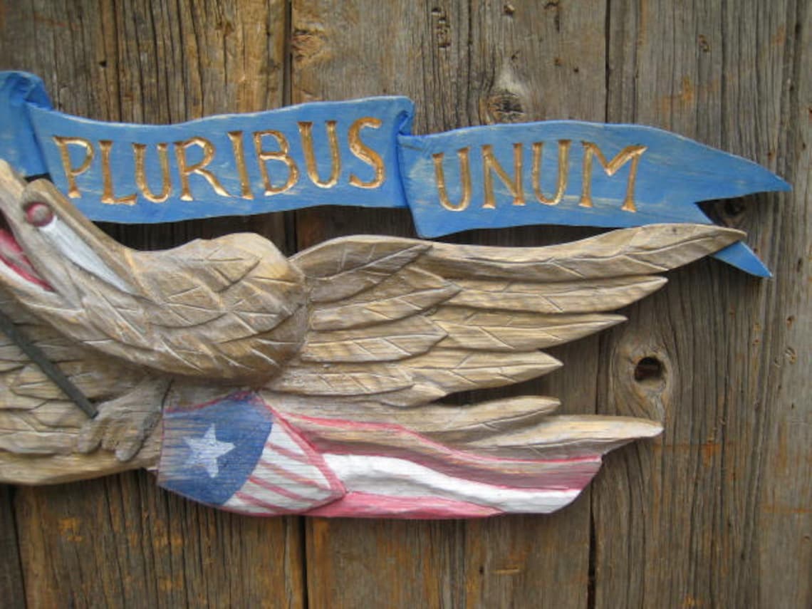 Bellamy Eagle With "e Pluribus Unum' Banner...aged Gold Finished Eagle ...