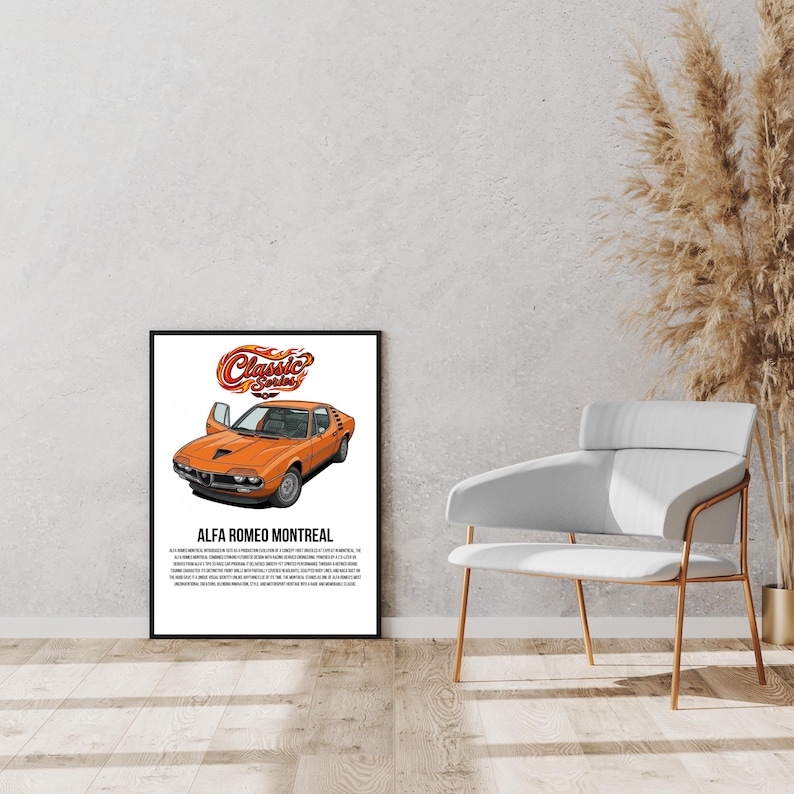 Alfa Romeo Montreal Poster, Classic Car Wall Art, Automotive Print ...