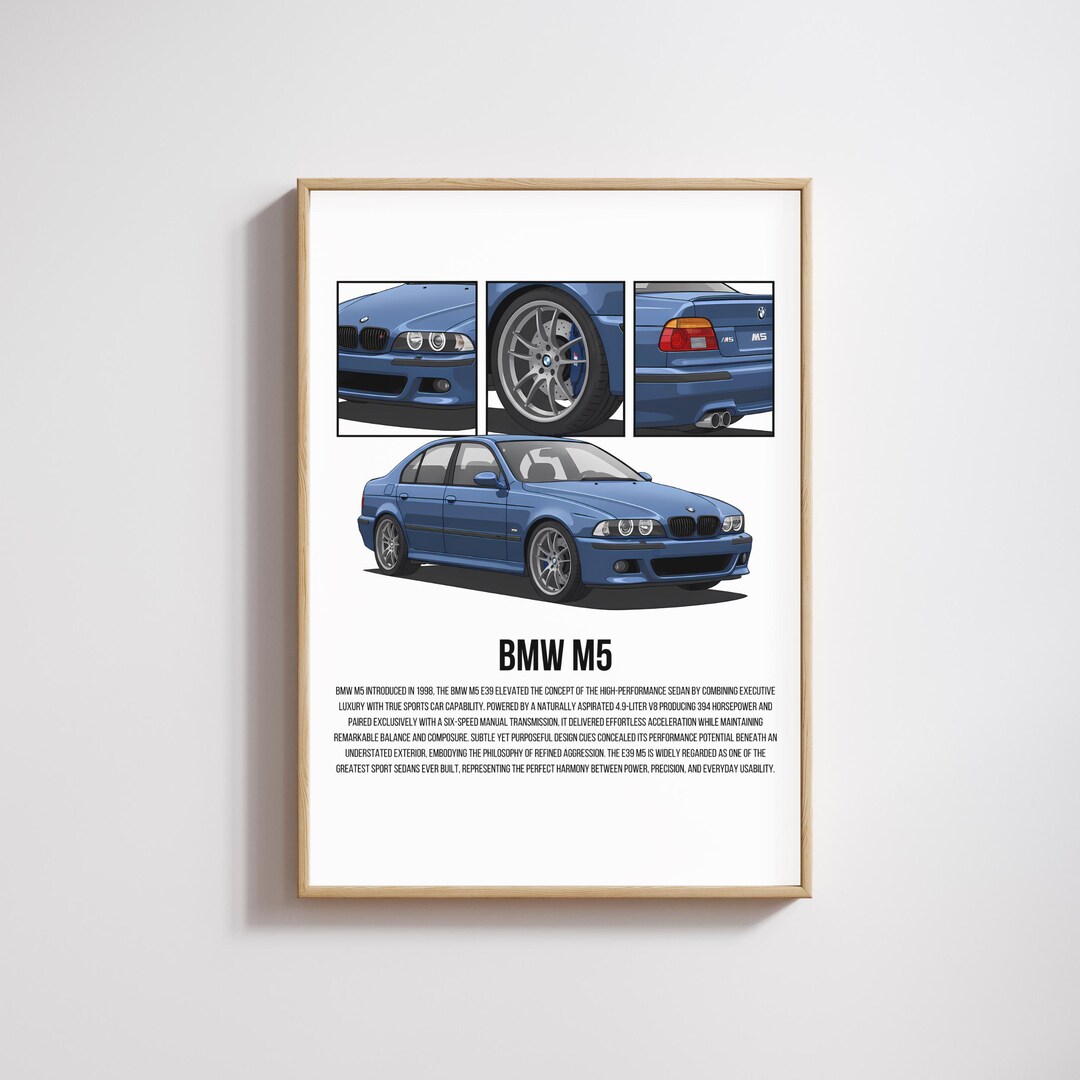 BMW M5 Poster, High-performance Sedan Wall Art, Car Collection - Etsy