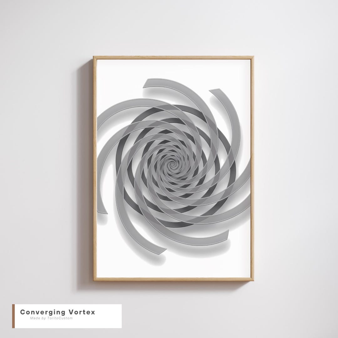 Parametric Wall Art – Converging Vortex, Abstract Geometric Printable ...