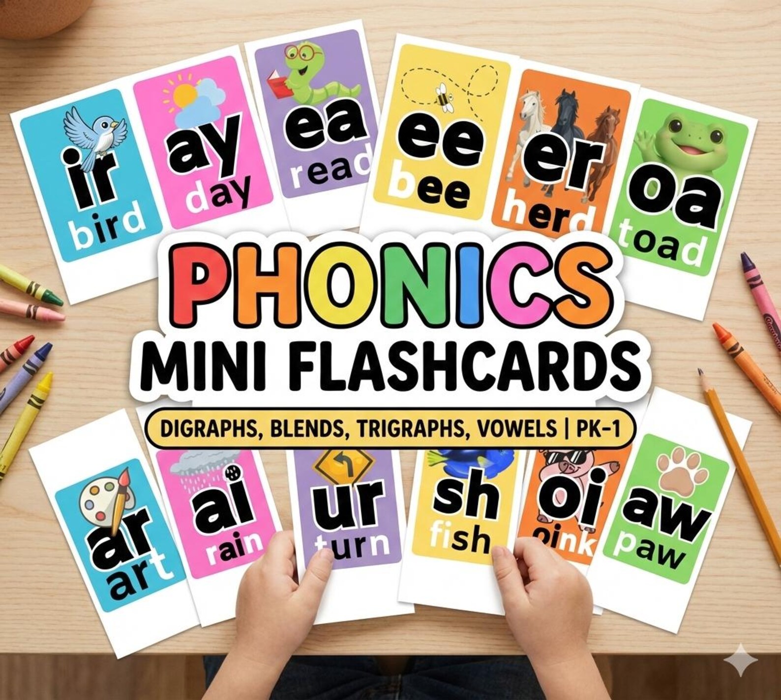 Phonics Flashcards | Early Reading Game, Digraphs & Blends (printable ...