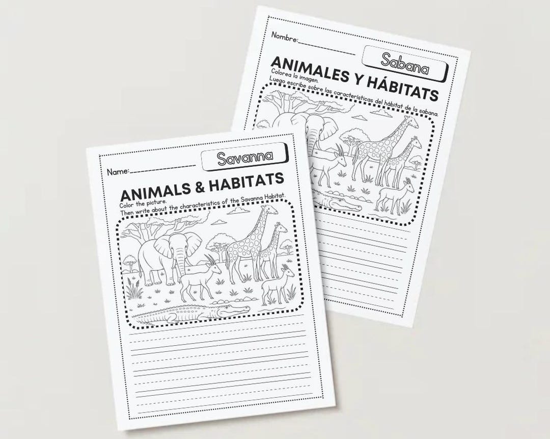 Animals and Habitats Worksheet | Preschool–2nd Grade Science | Animal ...