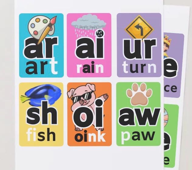 Phonics Flashcards | Early Reading Game, Digraphs & Blends (printable ...