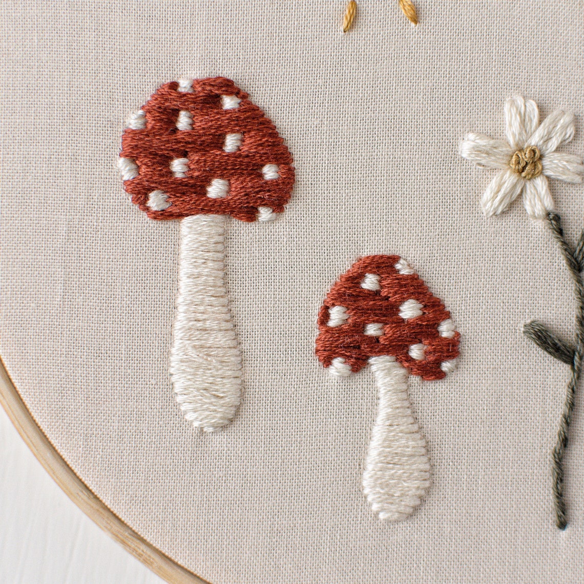 PRINTABLE PDF Flowers & Toadstools Embroidery Pattern | Etsy