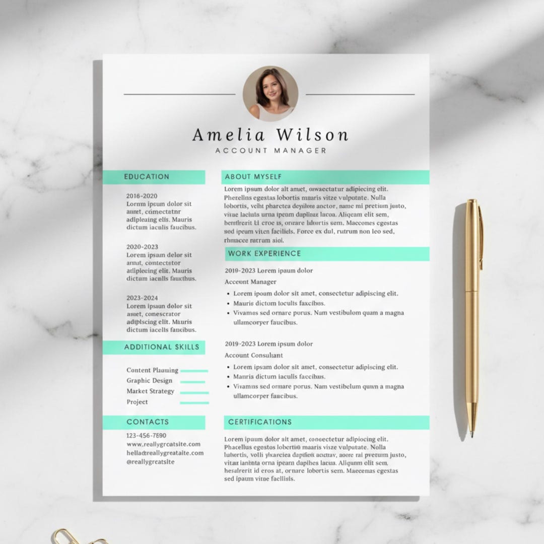 German Resume Template 2026 ATS Optimized, Word, Pages, Canva (digital ...