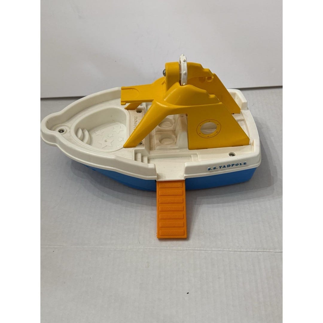Fisher Price Little People SS Tadpole Boat 1988 W/ Life Preserver ...
