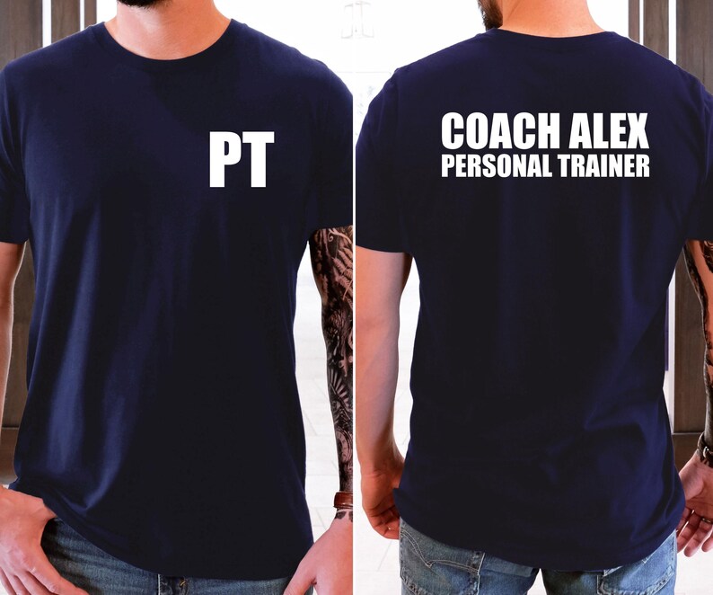 Custom Personal Trainer Shirt Men, PT Coach Gift, Fitness Instructor ...