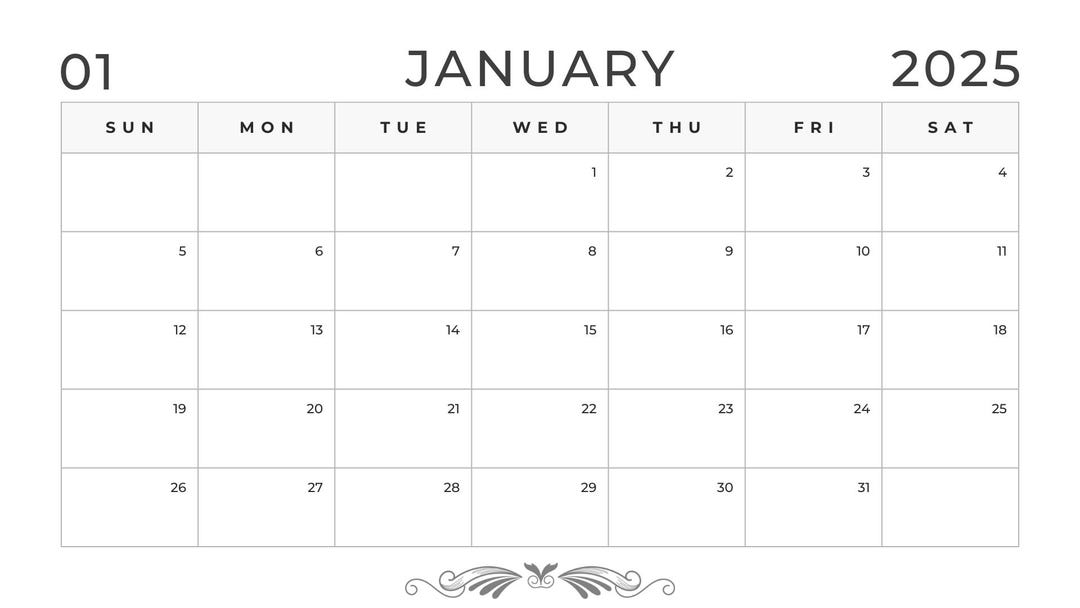 Vine Simple Calendar - Etsy