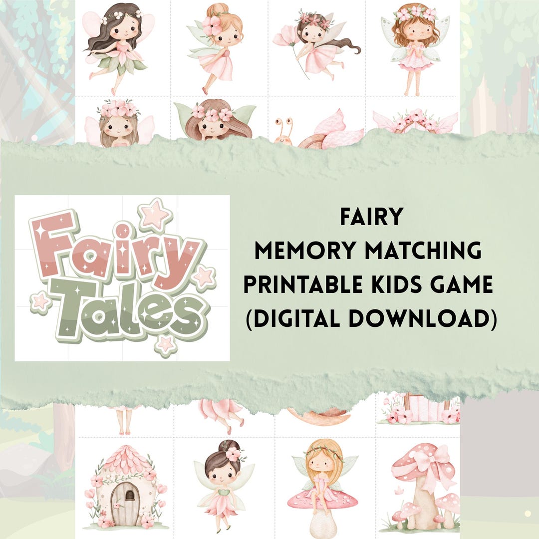 Fairy Memory Matching Game — Printable Kids Game (digital Download) - Etsy