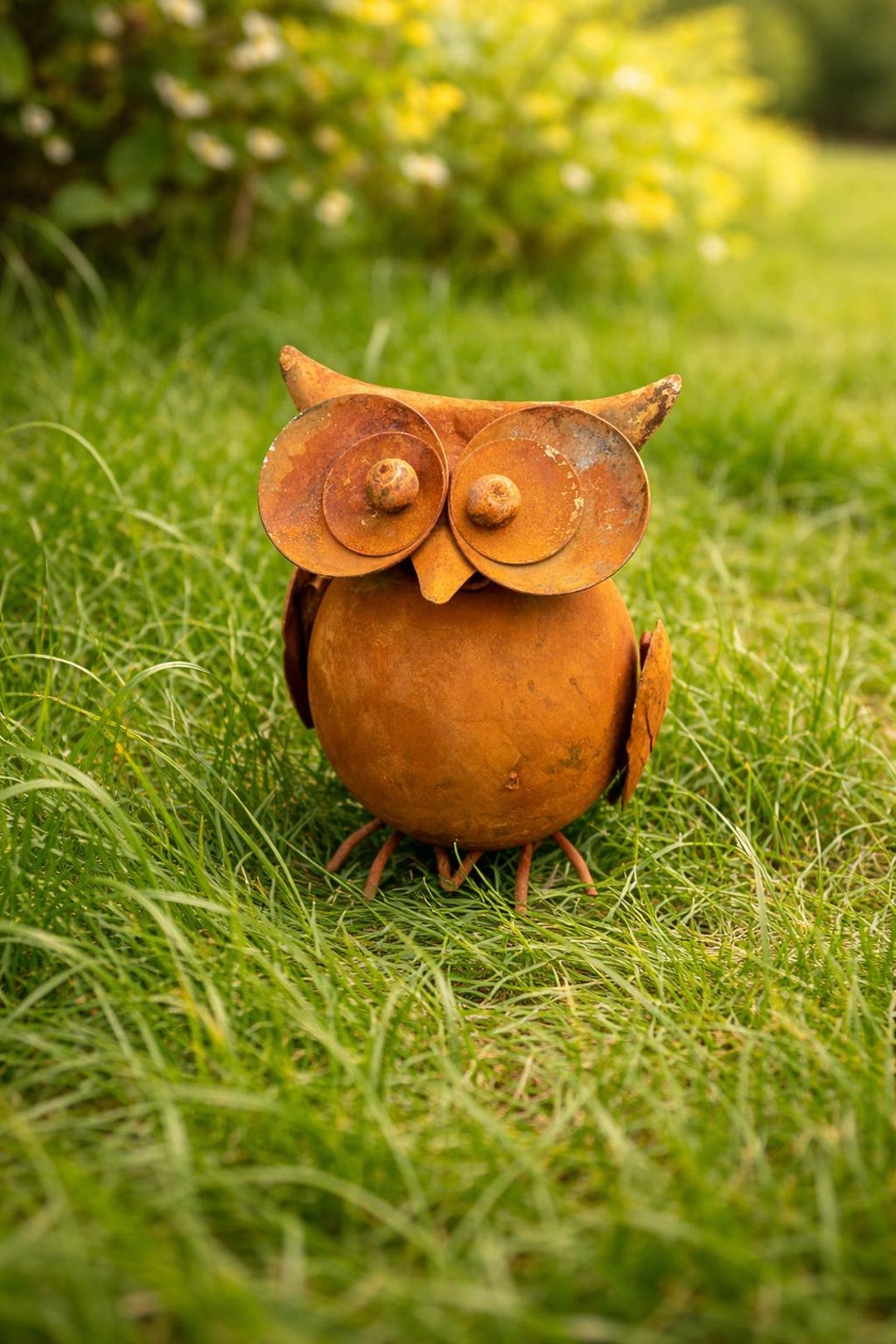 Rustic Metal Owl Statue – Garden Decor, Natural Rust Patina - Etsy