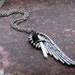 Angel Wing Necklace BEAUTIFUL Detailed Pendant DAGGER & | Etsy