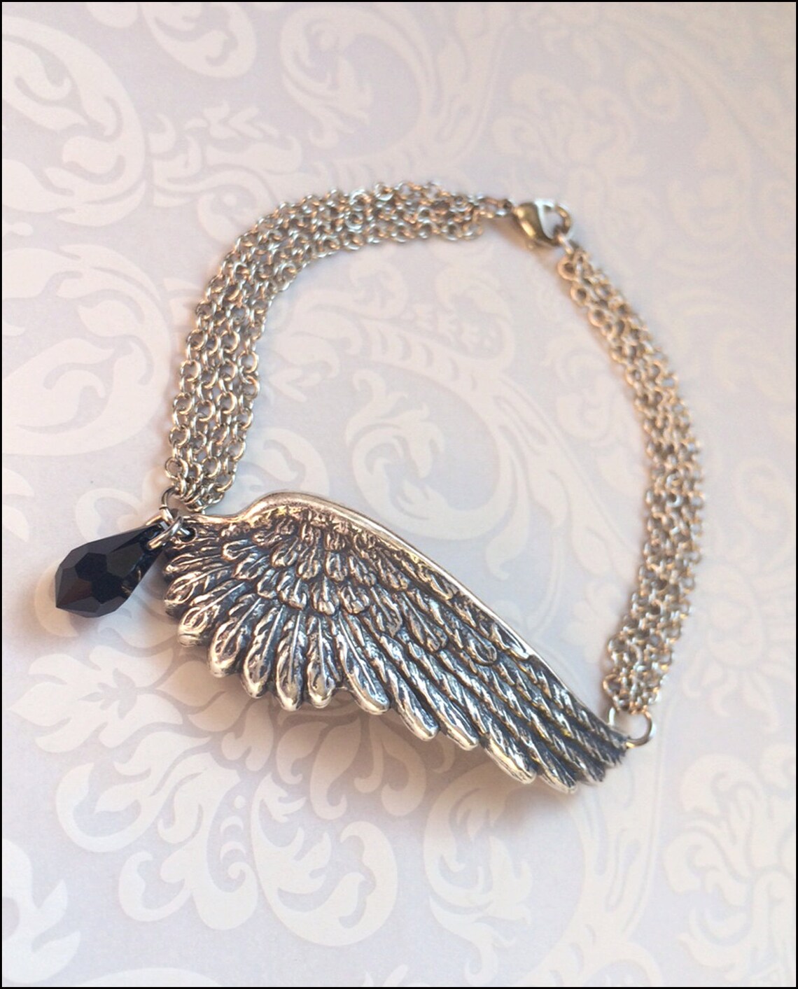 Angel Wing Bracelet Silver Wing Jewelry Wing Pendant | Etsy