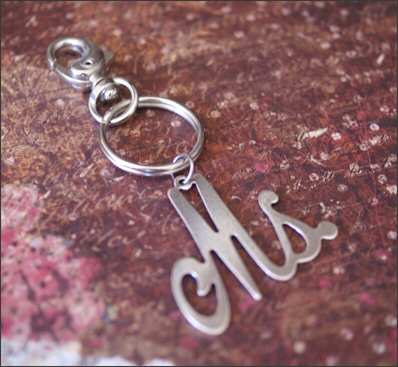Silver Initial Keychain Zipper Pull-silver Ms.pendant-perfect - Etsy