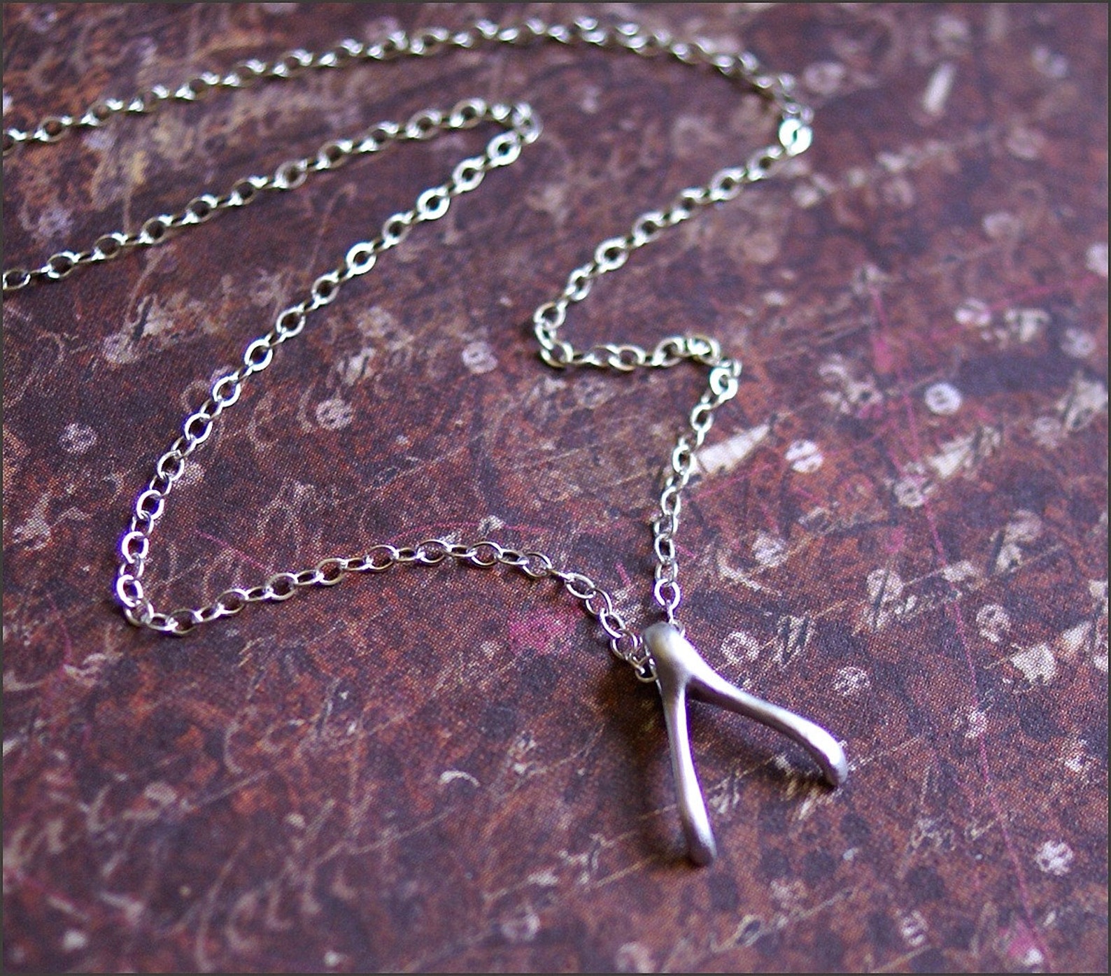 Silver Wishbone Necklace STERLING SILVER Chain CELEBRITY - Etsy