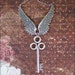 Wing Key Necklace large SKELETON Key W/ ANGEL WING Pendants Gorgeous ...