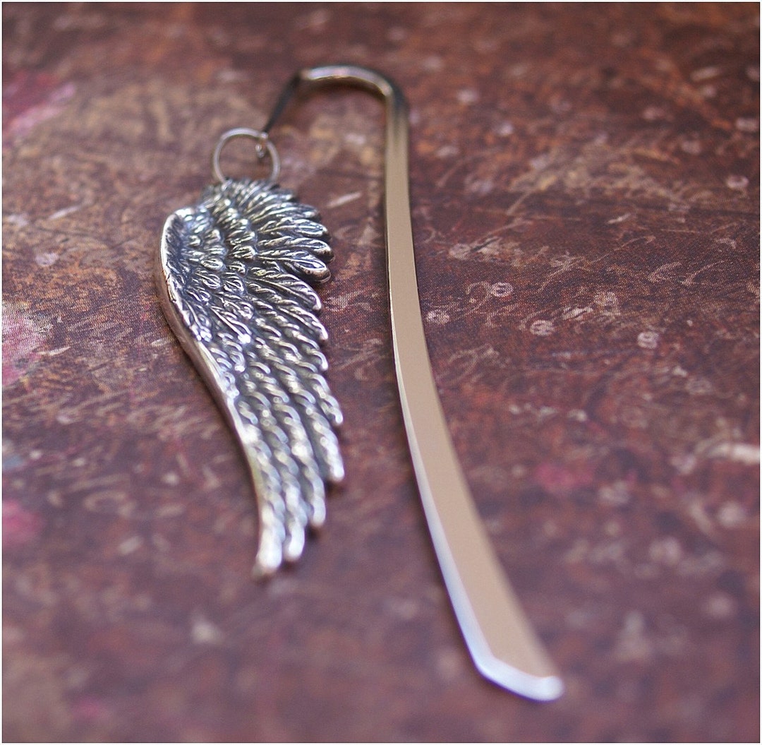 Angel Wing Bookmark -GORGEOUS Detailed Pendant Adorns Bookmark- PERFECT ...