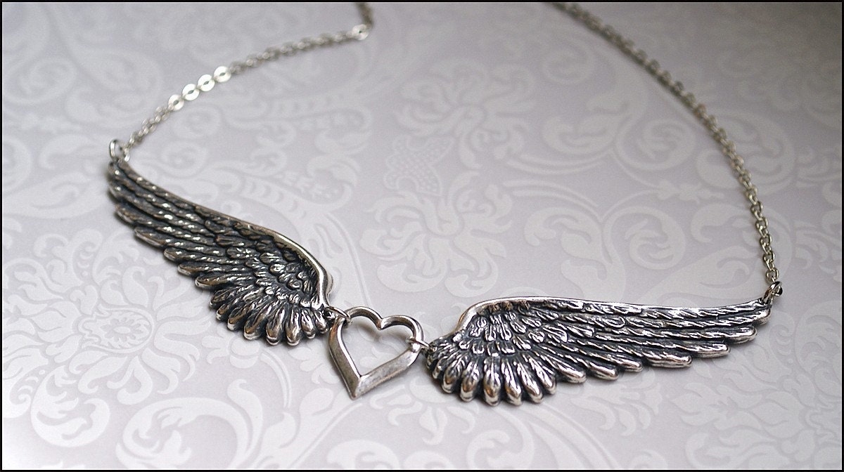 Angel Wing JewelryNECKLACE and EARRINGS SET Angel Wing | Etsy