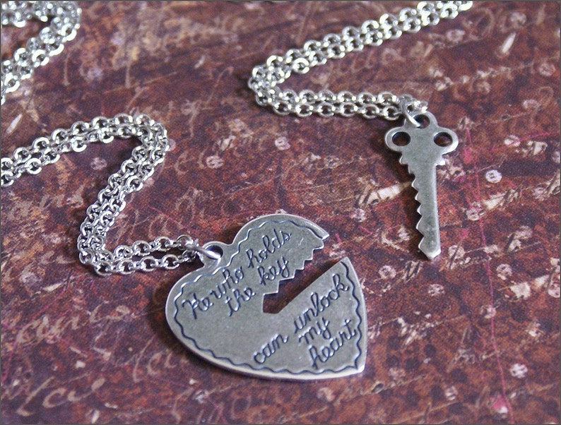 Heart Key Necklace-he WHO HOLDS the Key Silver Heart Key - Etsy