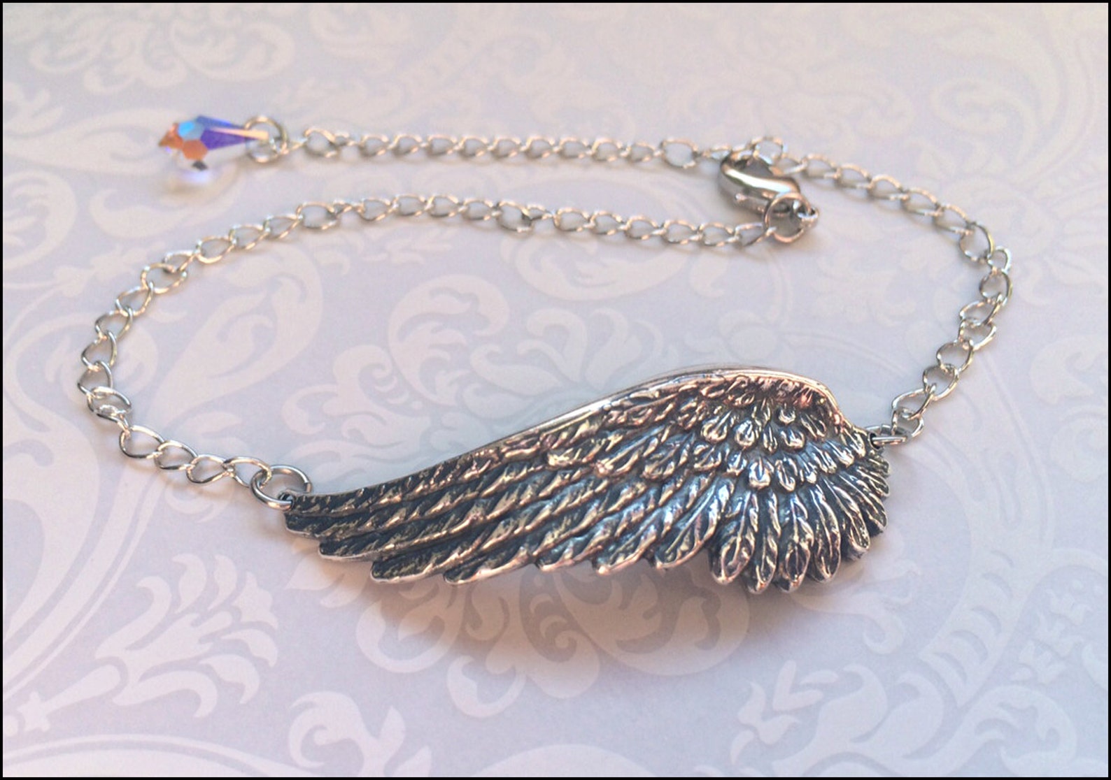 Angel Wing Braceletsilver Wing Jewelry Angel Wing Pendant - Etsy