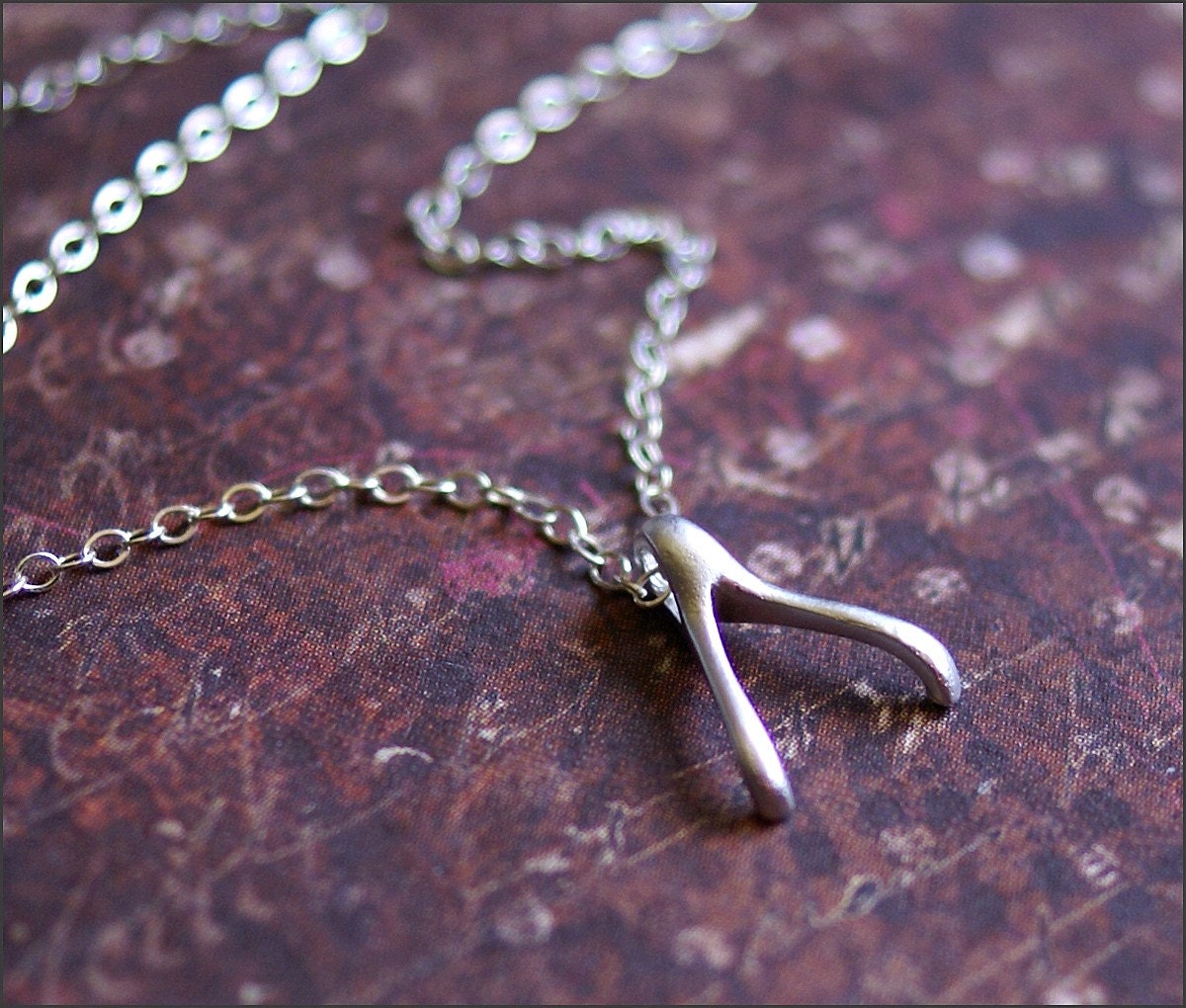 Silver Wishbone Necklace STERLING SILVER Chain CELEBRITY - Etsy