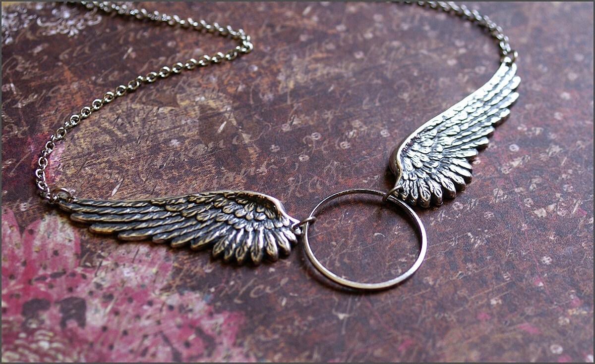 Angel Wing Necklace GORGEOUS DETAILED PENDANTS Meaningful | Etsy