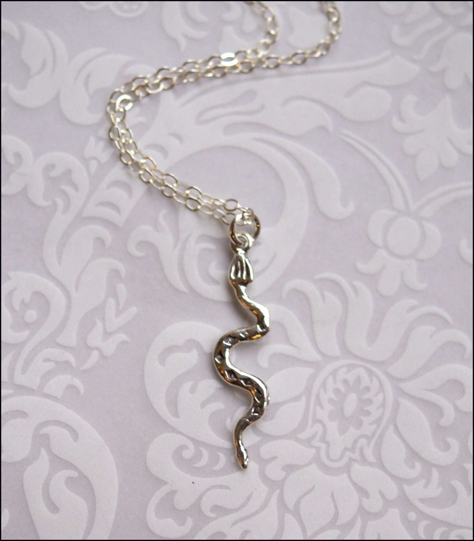 Silver Snake Necklace-sterling SILVER Snake - Etsy