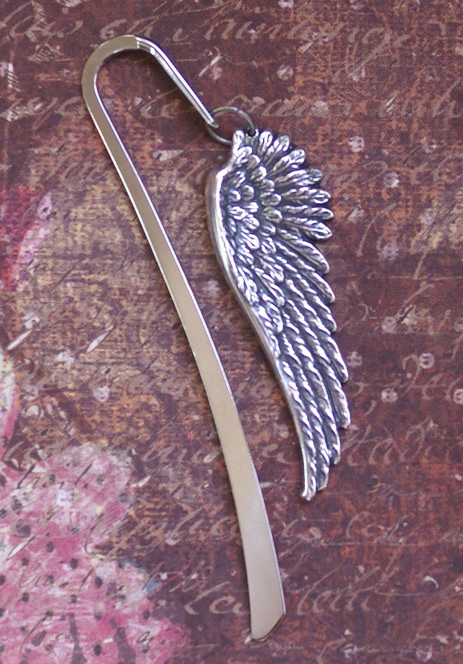 Angel Wing Bookmark GORGEOUS Detailed Pendant Adorns - Etsy