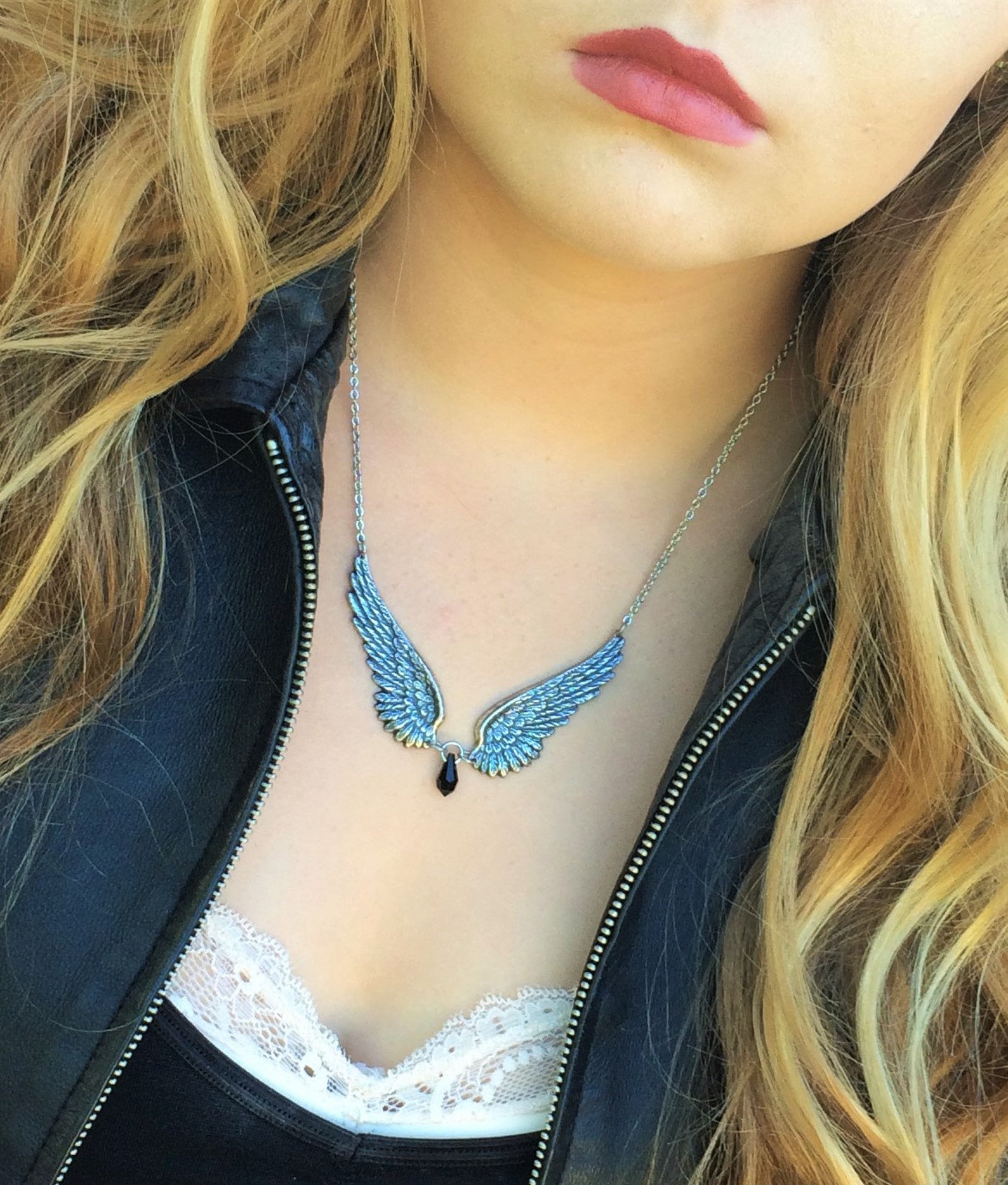 Angel Wing Necklace-silver Wing Jewelry Angel Pendant - Etsy