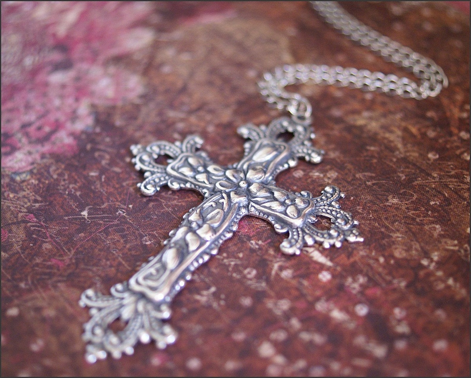 Silver Cross Necklace Silver Cross Jewelry GORGEOUS DETAILED - Etsy