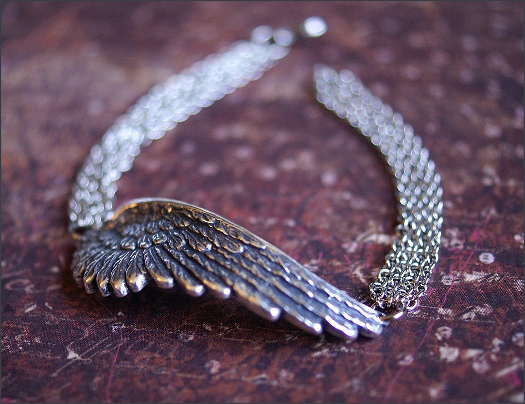 Angel Wing Bracelet-silver Wing Jewelry- DETAILED Angel Wing Pendant ...