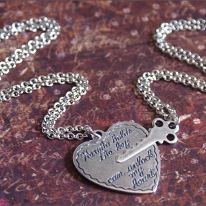 Heart Key Necklace-he WHO HOLDS the Key- Silver Heart, Key Pendant ...